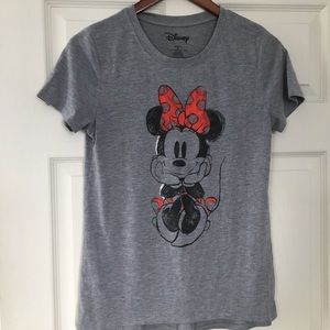 Disney | Tops | Disney Minnie Mouse Gray Tee Size M | Poshmark